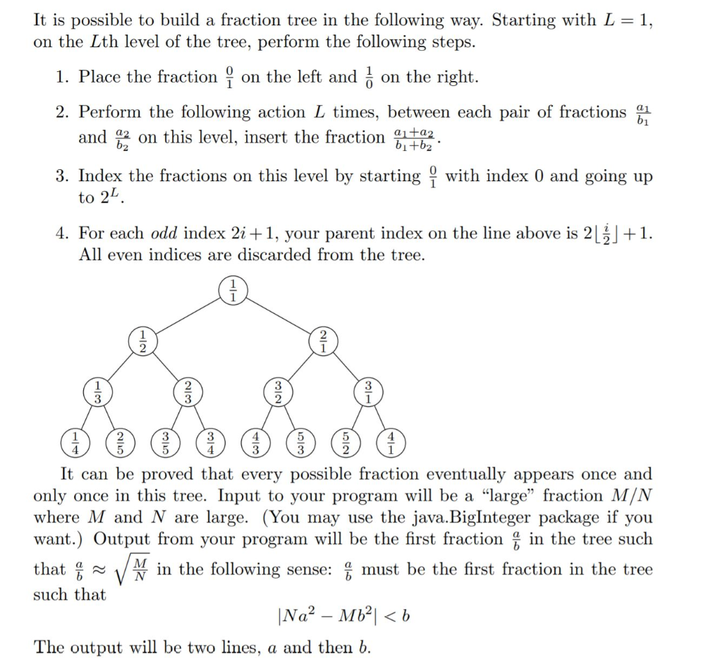 Solved It is possible to build a fraction tree in the | Chegg.com
