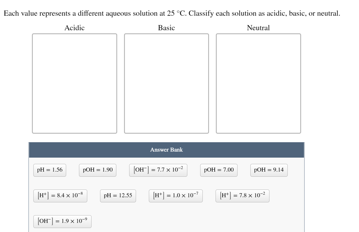 Solved Each value represents a different aqueous solution at | Chegg.com