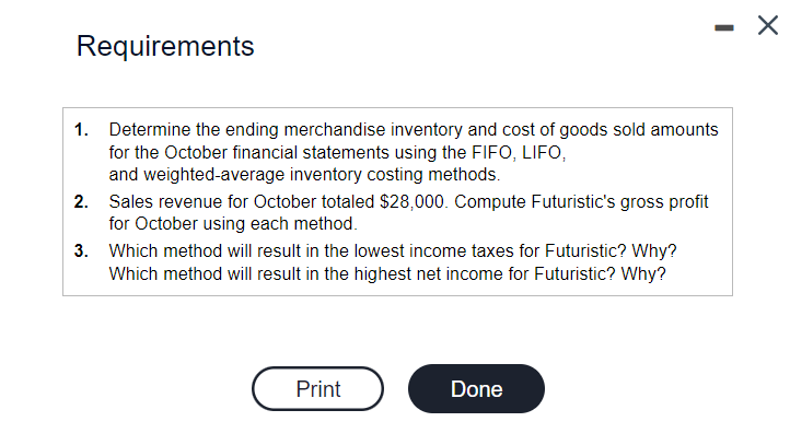 Solved Requirements 1. Determine the ending merchandise | Chegg.com