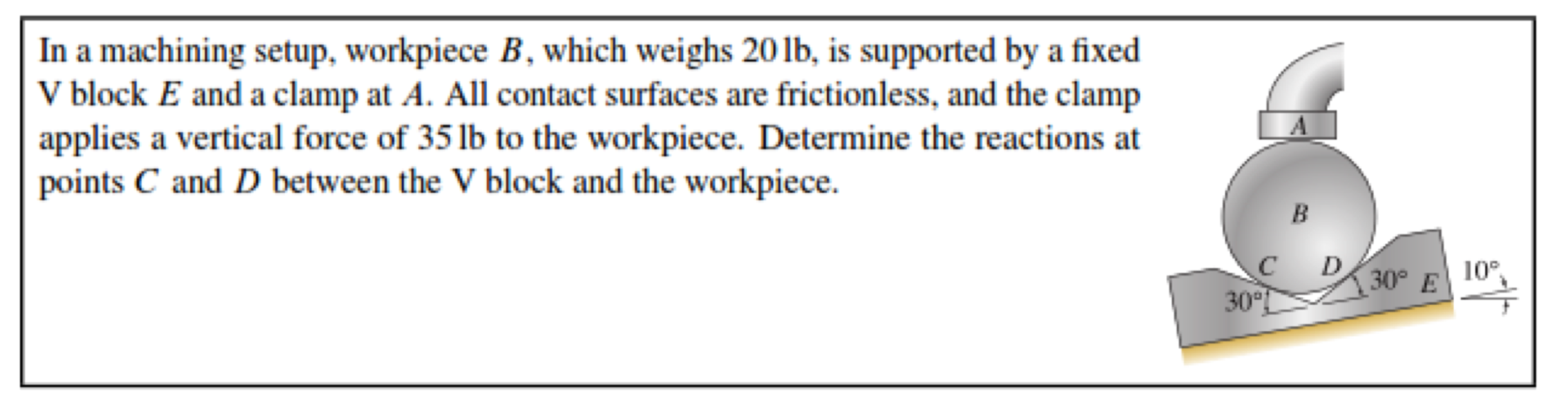 Solved In a machining setup, workpiece B, which weighs 20 | Chegg.com