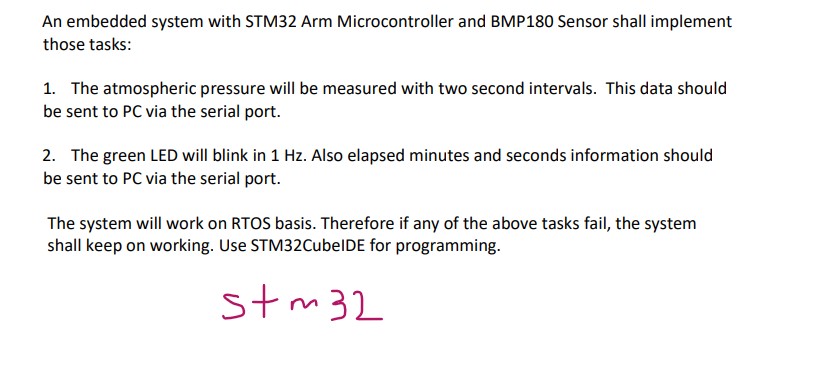 Solved An embedded system with STM32 Arm Microcontroller and | Chegg.com