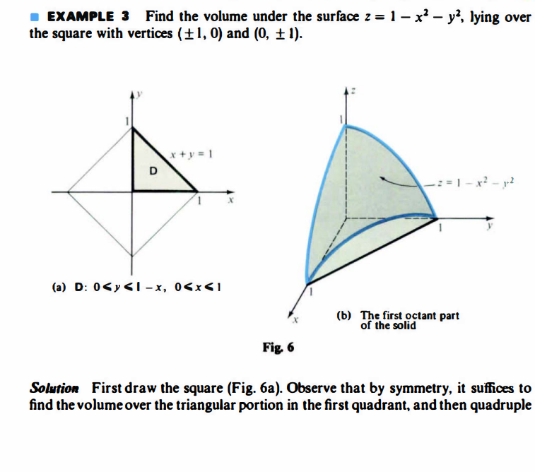 Solved find the volume under the surface z = 1 -x^2 +y^2, | Chegg.com
