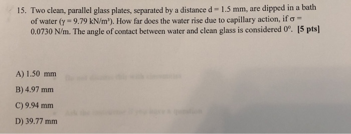 Solved: 15. Two Clean, Parallel Glass Plates, Separated By... | Chegg.com