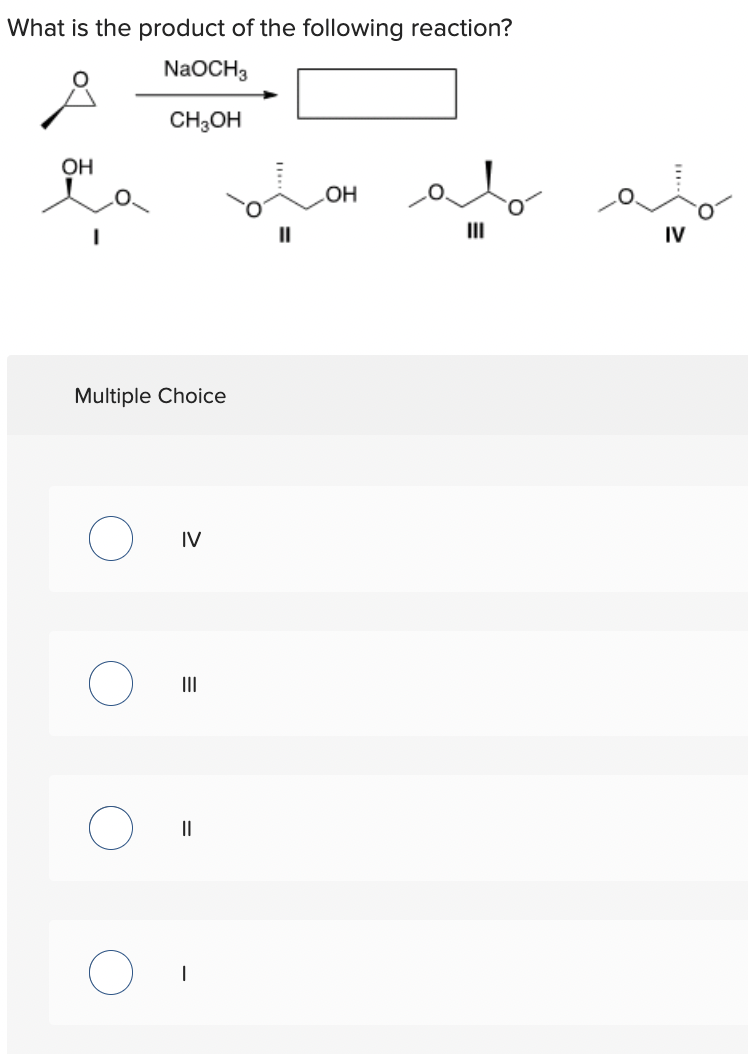 Solved What is the product of the following reaction? NaOCH | Chegg.com