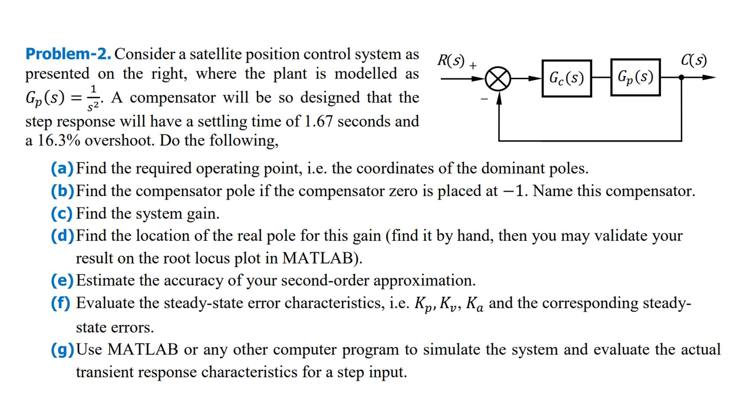 Solved Problem-2. ﻿Consider a satellite position control | Chegg.com
