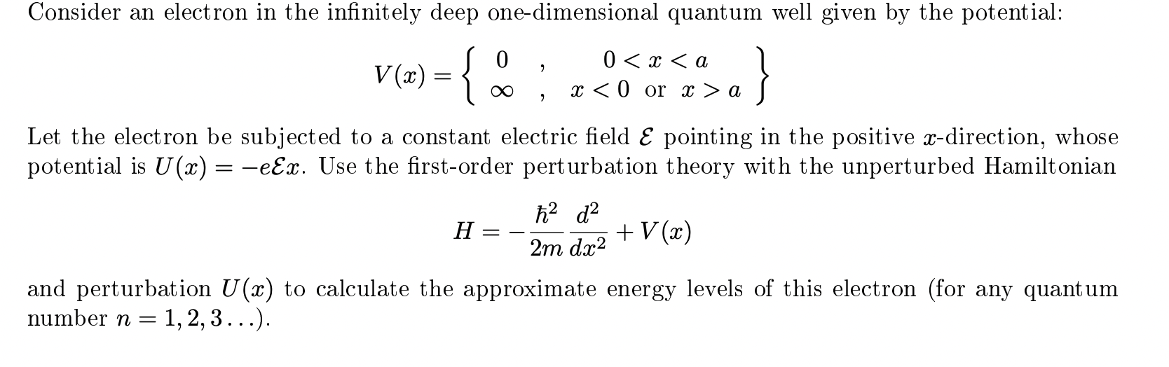 Solved Consider An Electron In The Infinitely Deep