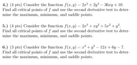 Solved 4.) (4 pts) Consider the function | Chegg.com