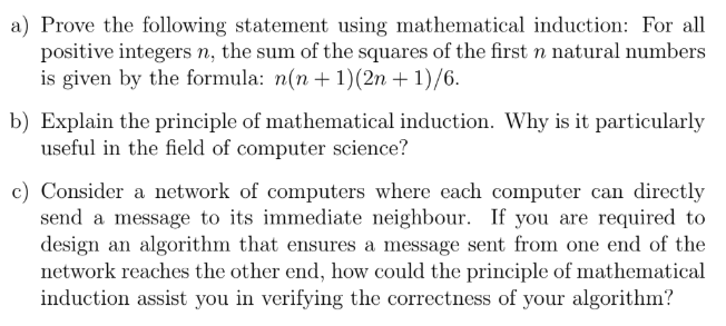 Solved a) Prove the following statement using mathematical | Chegg.com