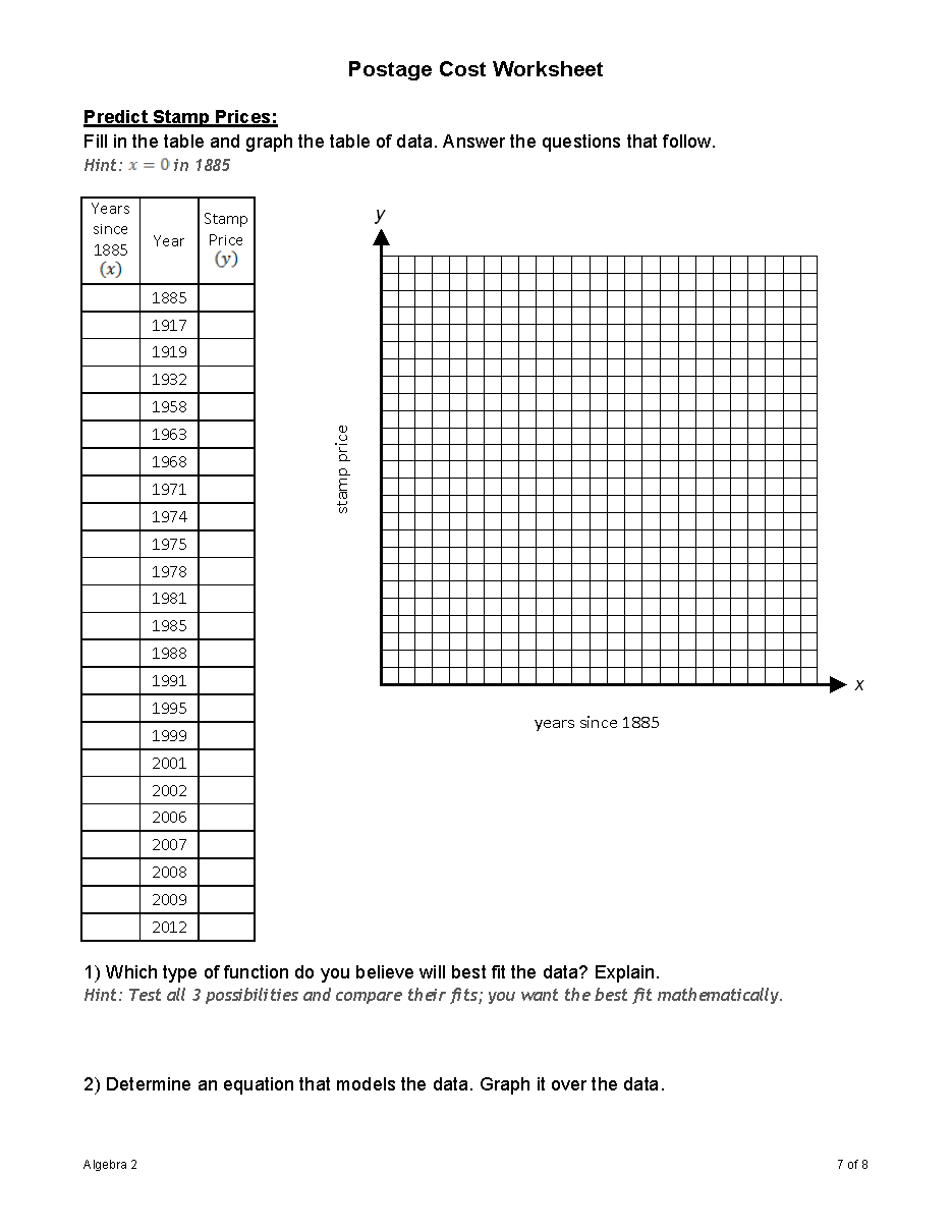 Help me fill out this Postage Project | Chegg.com