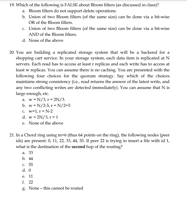 Solved 19. Which of the following is FALSE about Bloom | Chegg.com