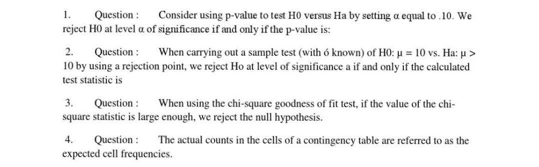 Solved 1. Question: Consider using p-value to test H0 versus | Chegg.com