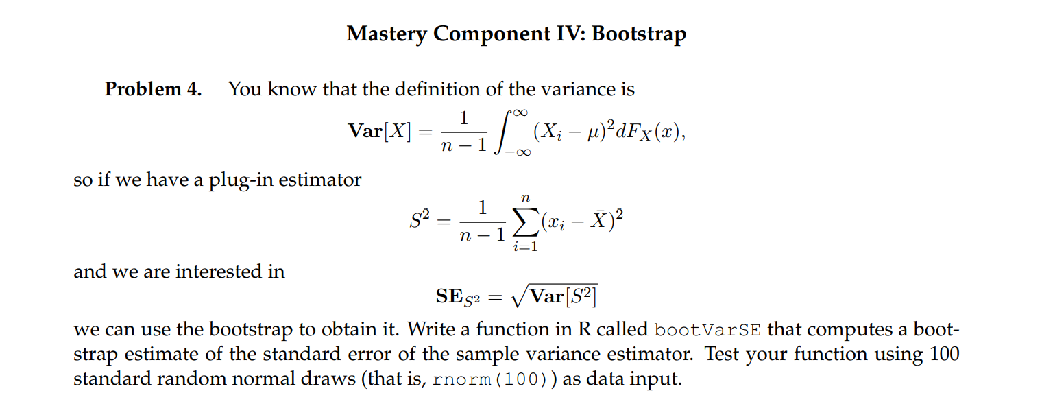 Mastery Component IV: Bootstrap Problem 4. You know | Chegg.com