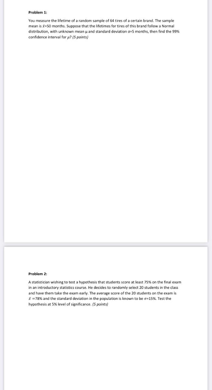 Solved Problem 1: You measure the lifetime of a random | Chegg.com