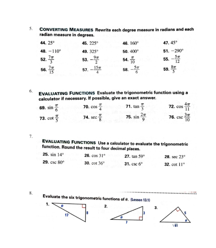 Solved 5. CONVERTING MEASURES Rewrite each degree measure in | Chegg.com