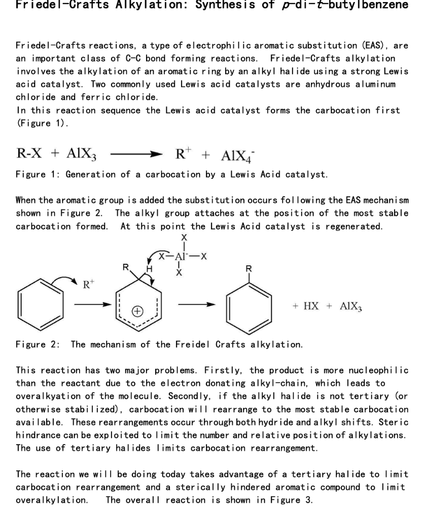 Solved Friedel-Crafts Alkylation: Synthesis of | Chegg.com