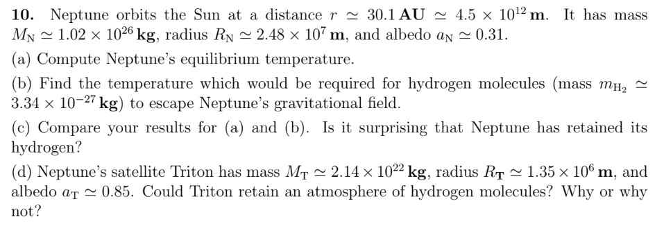 Solved 10. Neptune orbits the Sun at a distance | Chegg.com