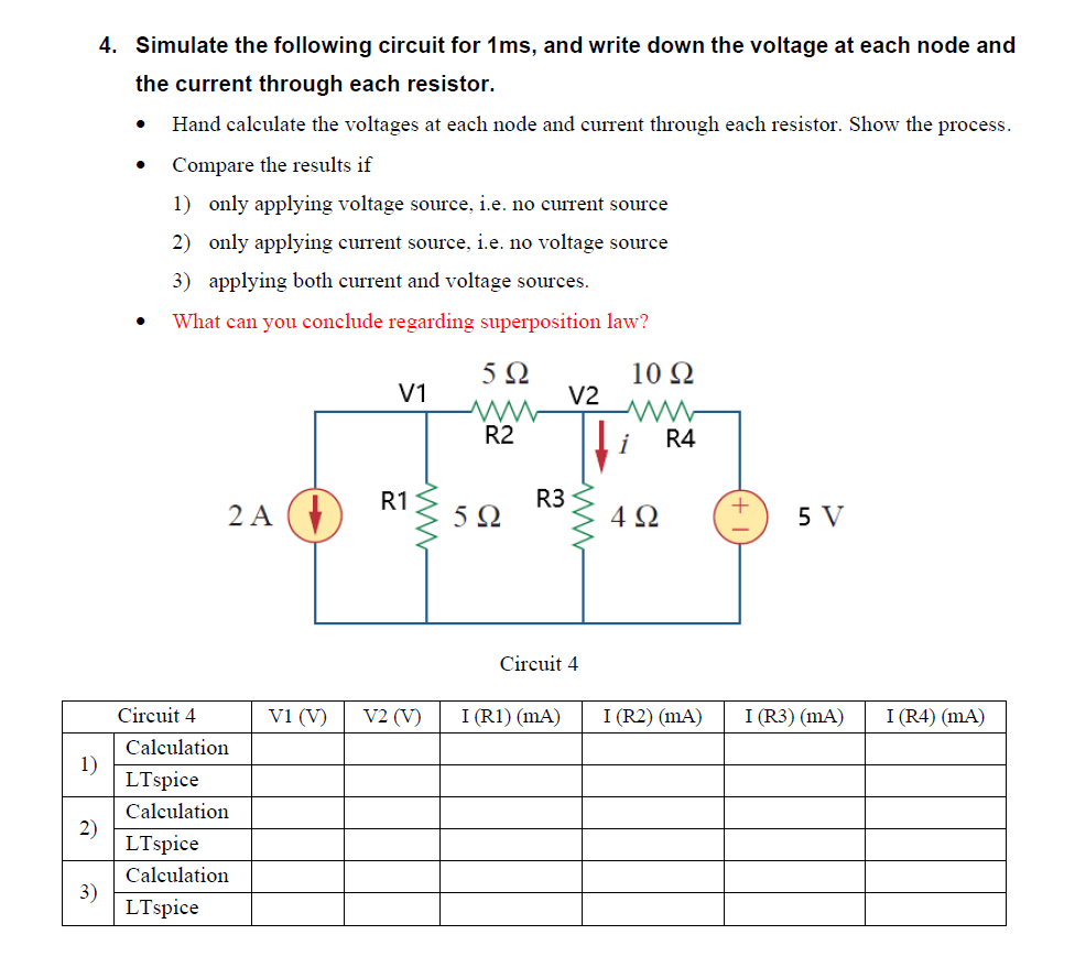 Solved . 4. Simulate the following circuit for 1ms, and | Chegg.com