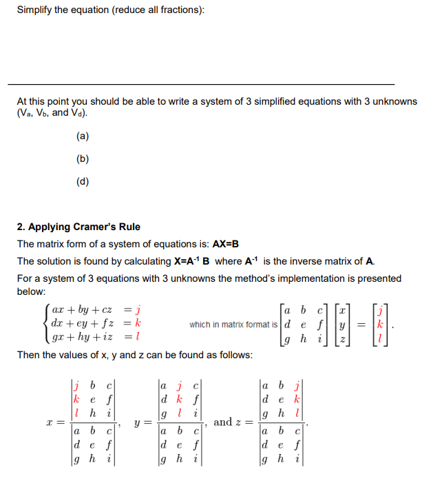 ETC/CET 102 Lab #5 - MATLAB Project-Cramer's Rule | Chegg.com