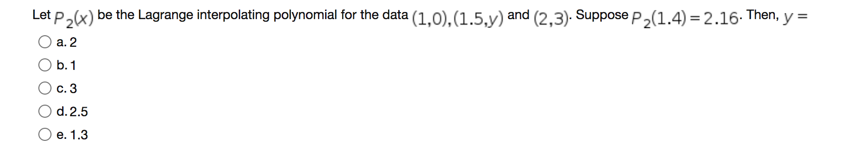 Solved Let P2x Be The Lagrange Interpolating Polynomial 0314
