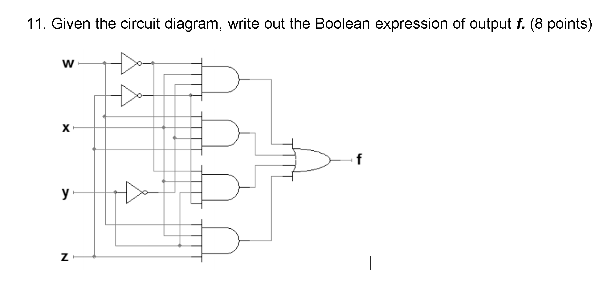 Solved Given the circuit diagram, write out the Boolean | Chegg.com