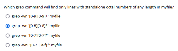 Solved Which grep command will find all lines of myfile | Chegg.com