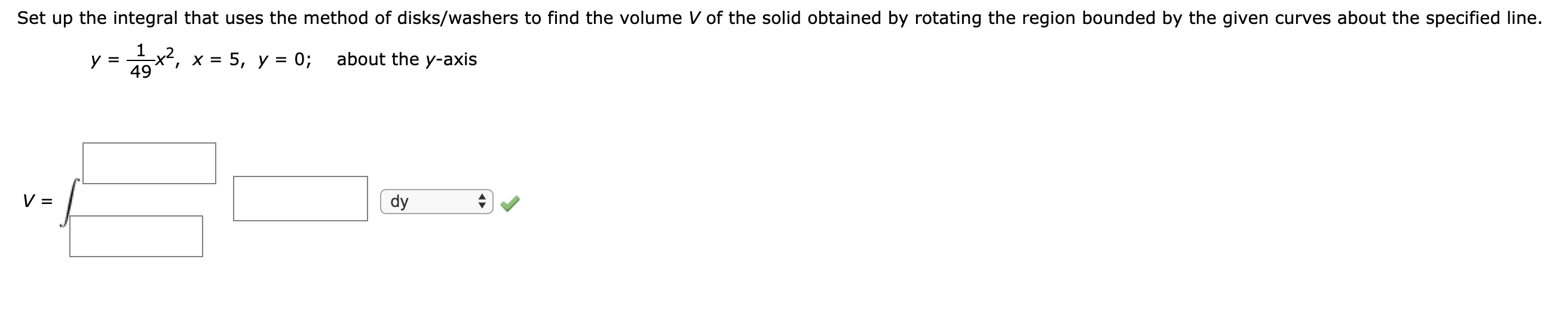 Solved Set up the integral that uses the method of | Chegg.com
