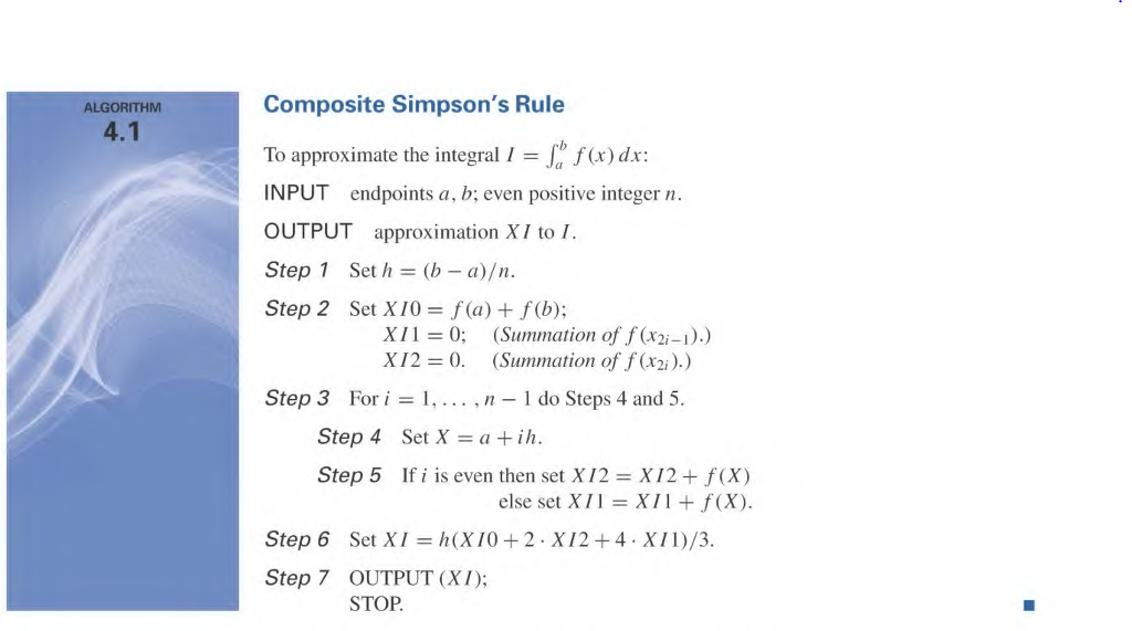 Solved Aim Lab Implement Composite Simpson S Rule Algorithm 41 Function Use Order Input Hint
