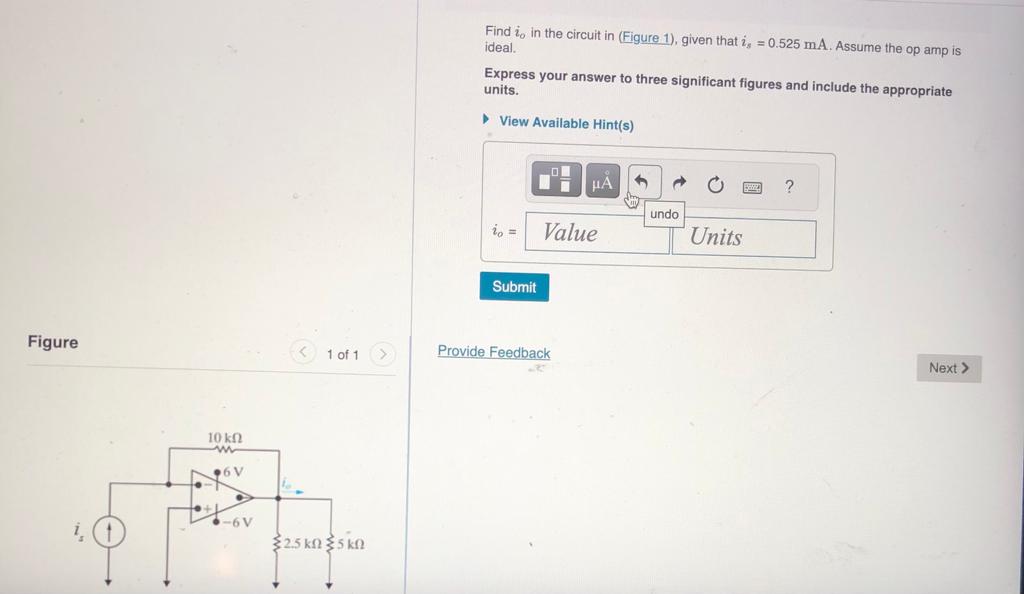 Solved Find io in the circuit in ideal. , given that | Chegg.com