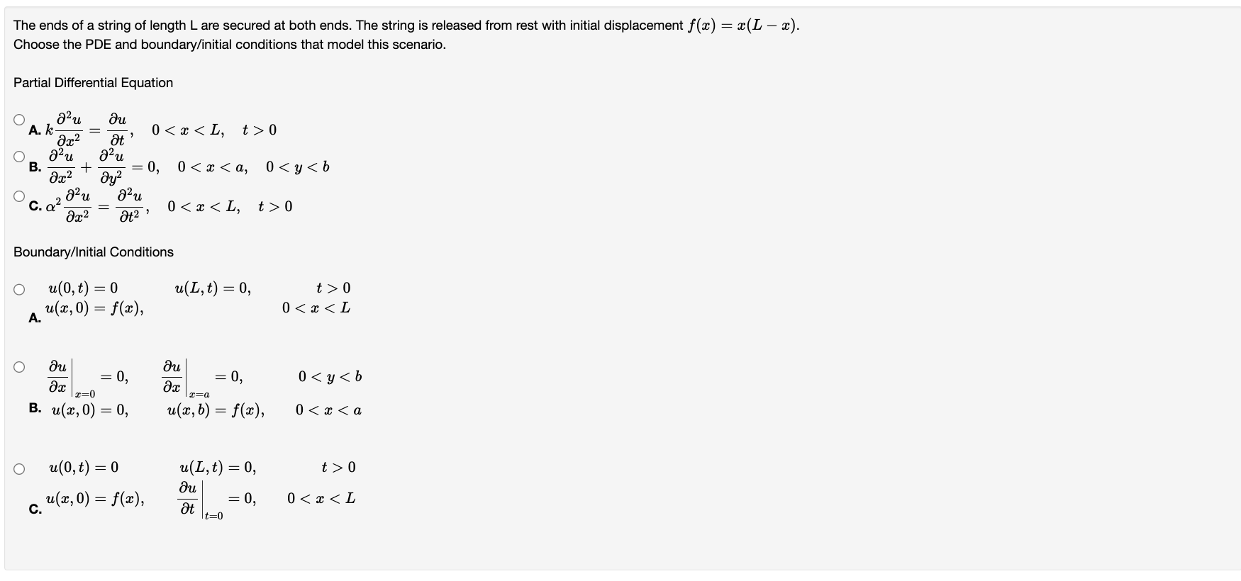 Solved The ends of a string of length L are secured at both | Chegg.com