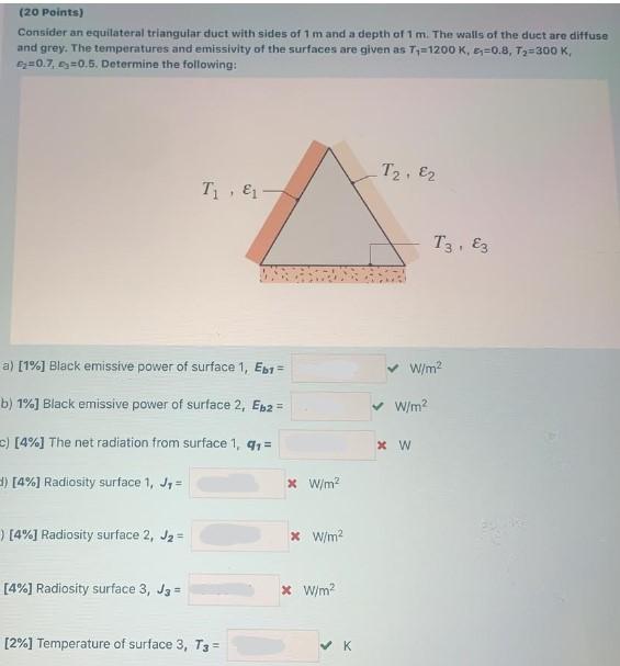 Solved (20 points) Consider an equilateral triangular duct | Chegg.com