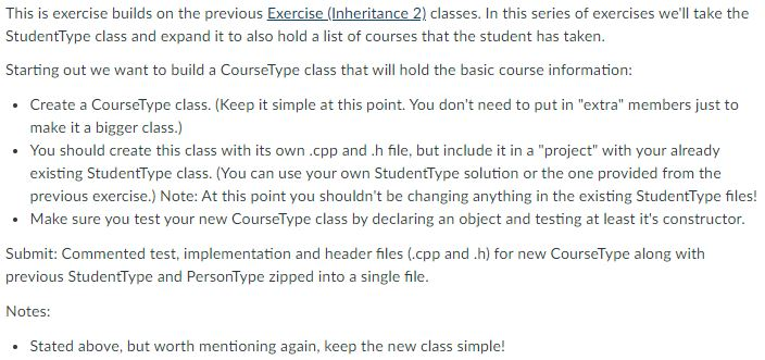 Solved These are the studentType header and | Chegg.com