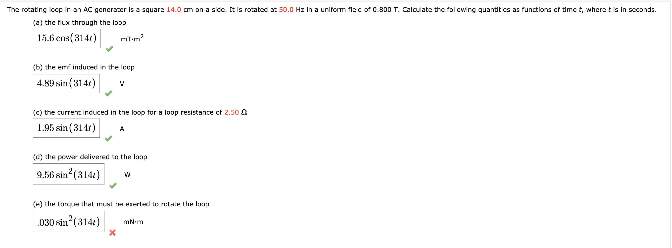 Solved The rotating loop in an AC generator is a square 14.0 | Chegg.com