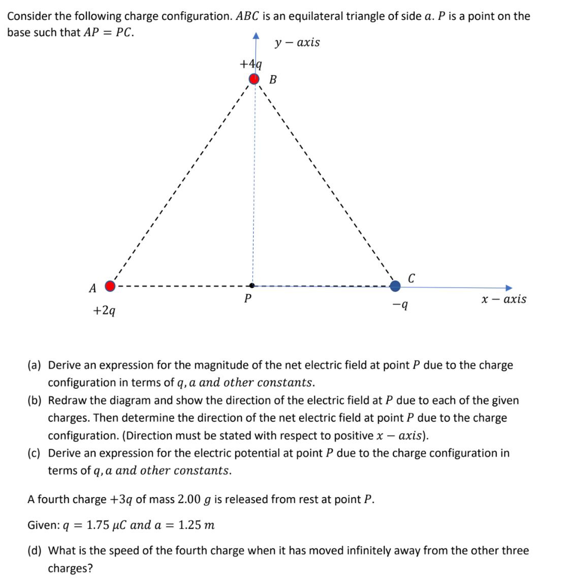 Solved Consider the following charge configuration. ABC is | Chegg.com