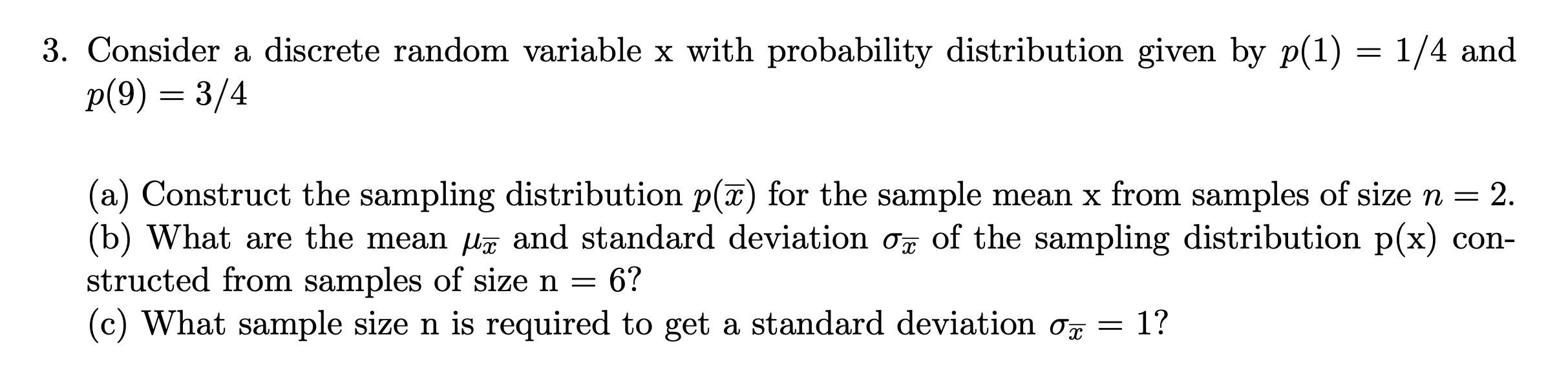 Solved 3. Consider a discrete random variable x with | Chegg.com