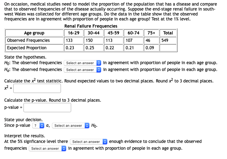 Solved On occasion, medical studies need to model the | Chegg.com
