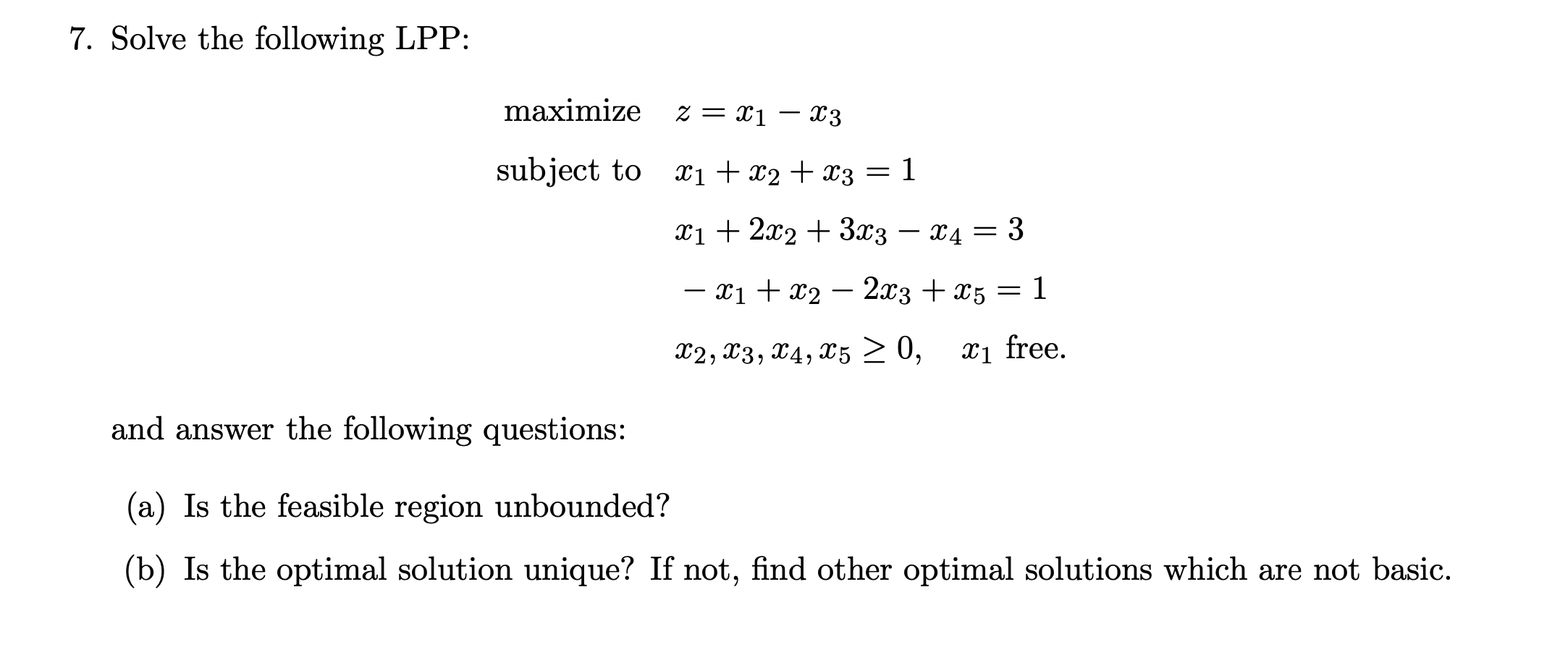 Solved 7. Solve the following LPP: maximize subject to | Chegg.com