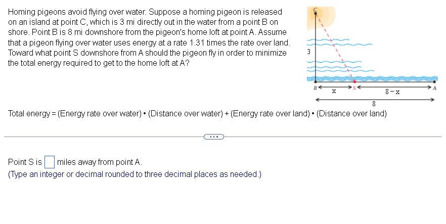Solved Homing pigeons avoid flying over water. Suppose a | Chegg.com