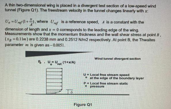Solved A thin two-dimensional wing is placed in a divergent | Chegg.com