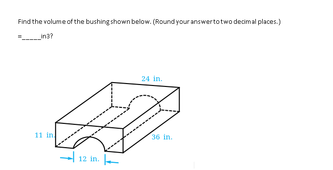 Solved Find the volume of the bushing shown below. (Round | Chegg.com