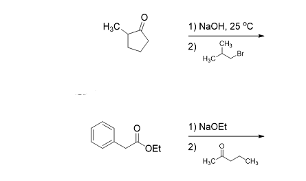 Solved H2C 1) NaOH, 25 °C 2) сн. Br H3C 1) NaOET OET 2) HC | Chegg.com