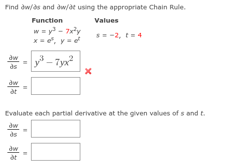 Solved Find dw/ds and dw/dt using the appropriate Chain | Chegg.com