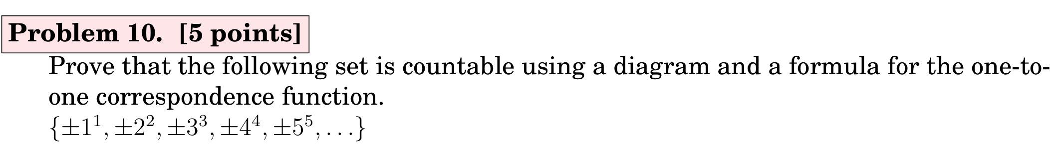 a Problem 10. [5 points] Prove that the following set | Chegg.com