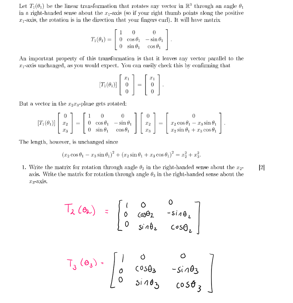 Solved [31 3. Now we'll find the axis of rotation. That is, | Chegg.com
