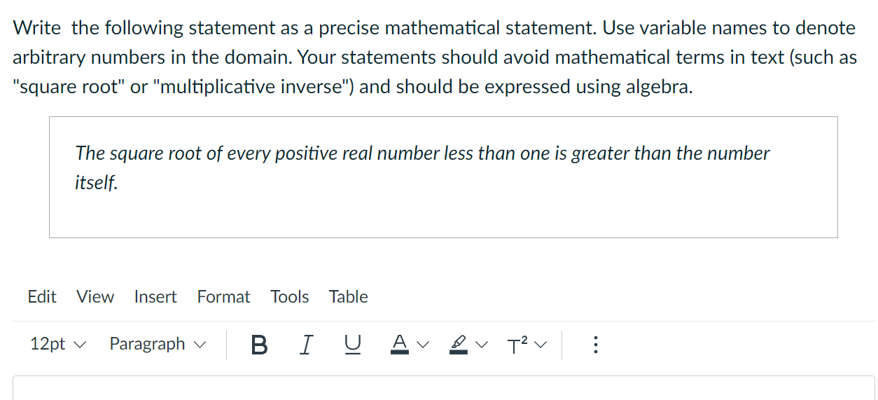 Solved Write the following statement as a precise | Chegg.com