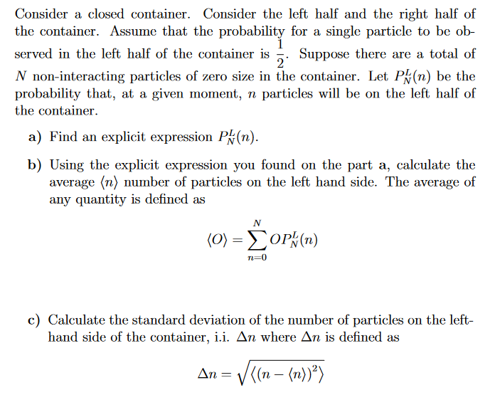 Solved Consider a closed container. Consider the left half | Chegg.com