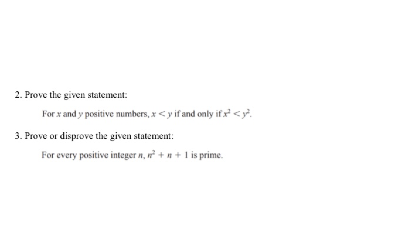Solved 2. Prove the given statement: For x and y positive | Chegg.com