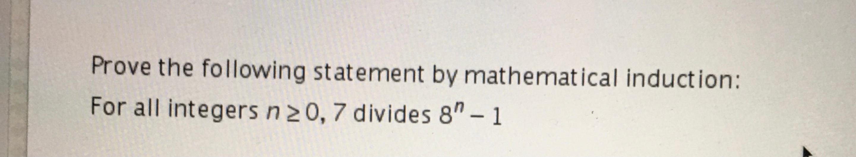 Solved Prove the following statement by mathematical | Chegg.com