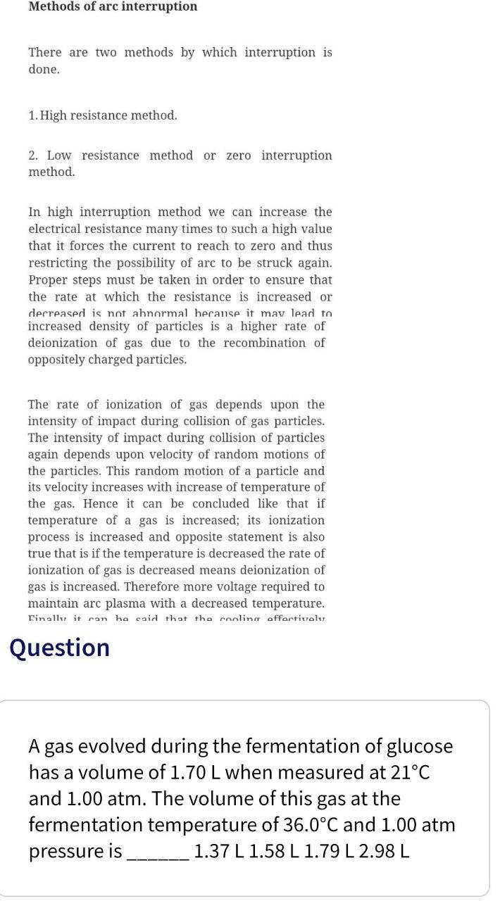 Solved Methods of arc interruption There are two methods by | Chegg.com
