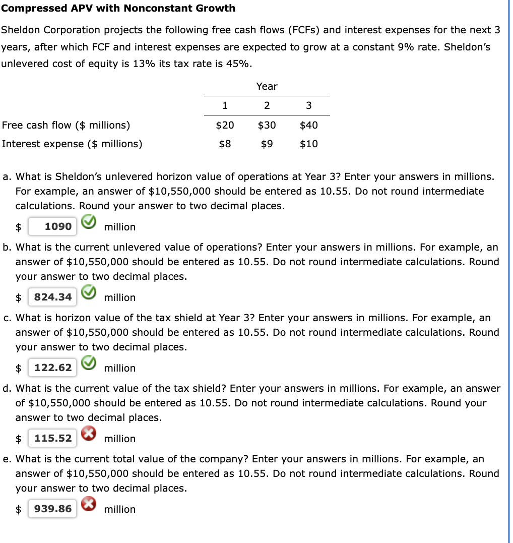 Solved COMPRESSED APV WITH NONCONSTANT GROWTH, Can I have | Chegg.com