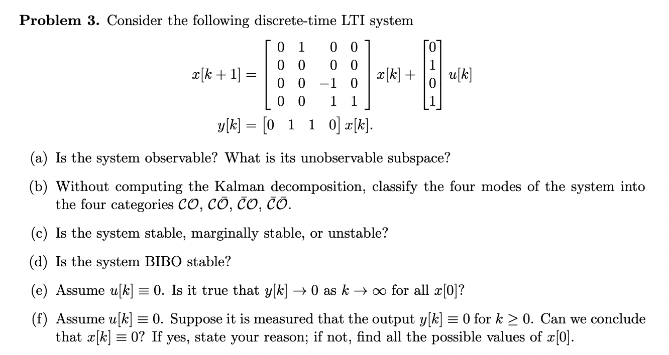 Solved Problem 3. Consider the following discrete-time LTI | Chegg.com